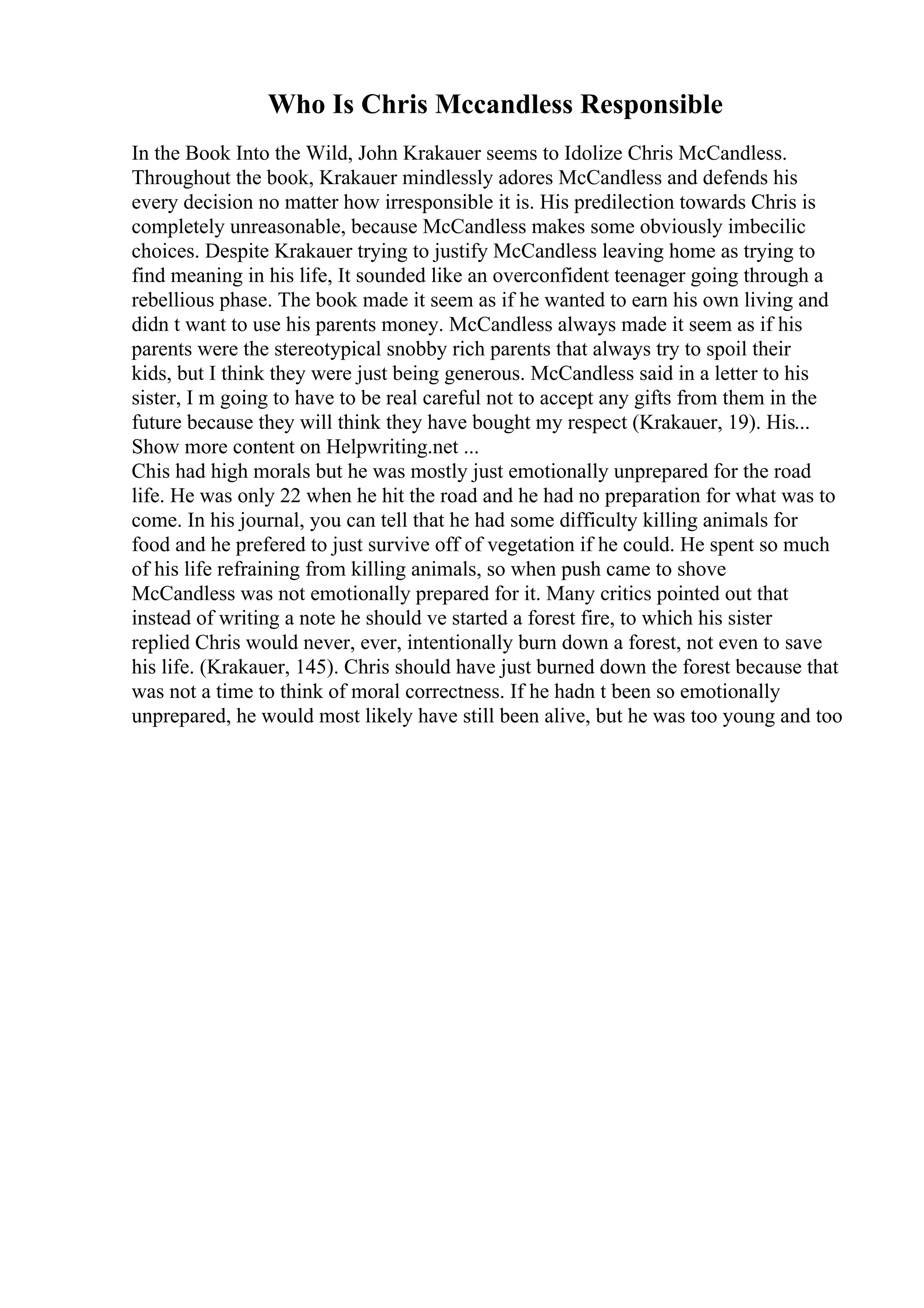 Essay Writing Examples For Kids | PDF