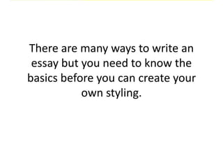 Essay Writing For Dummies -By Mr. McClung | PDF
