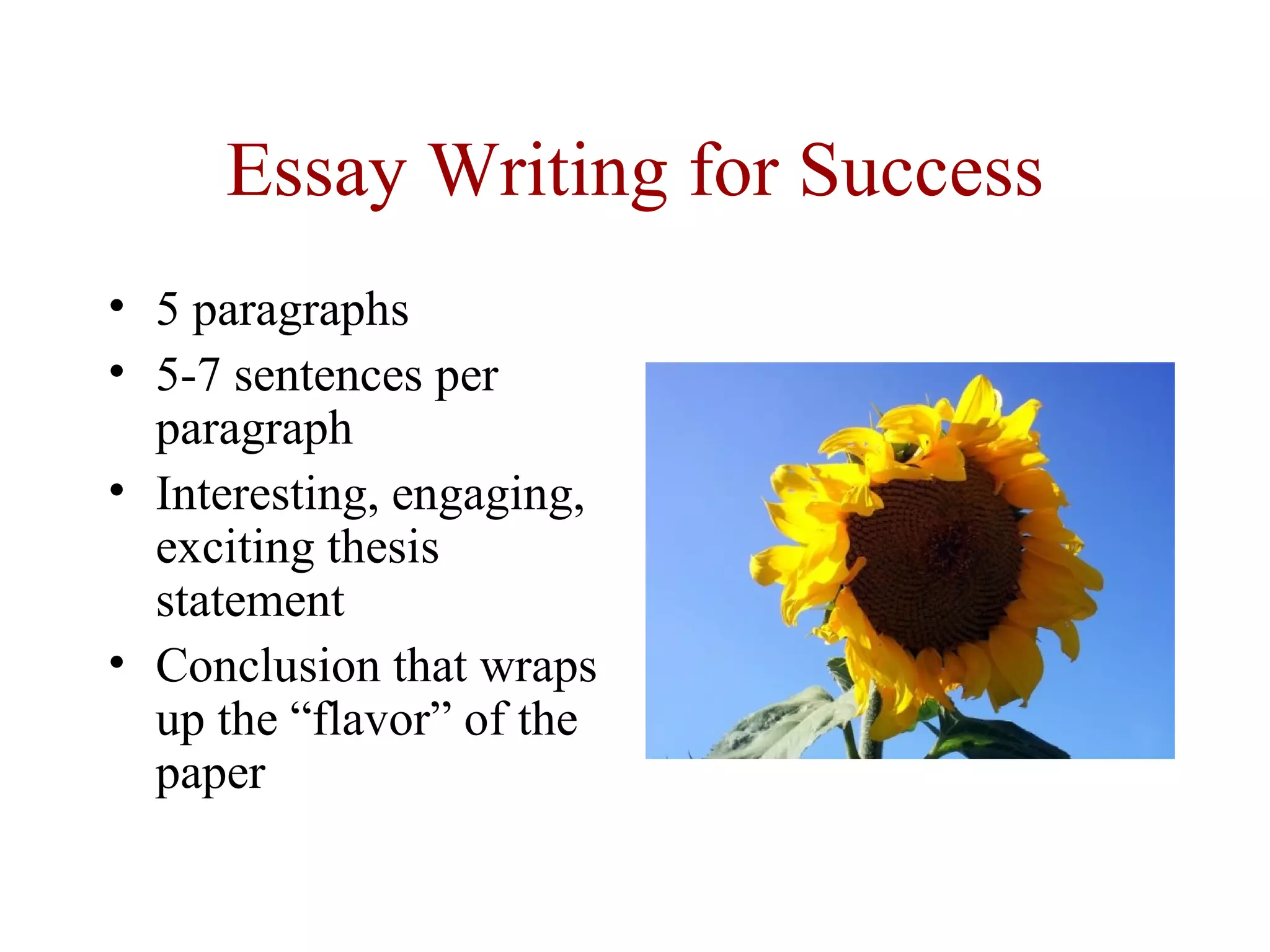 Essay writing for success | PPT