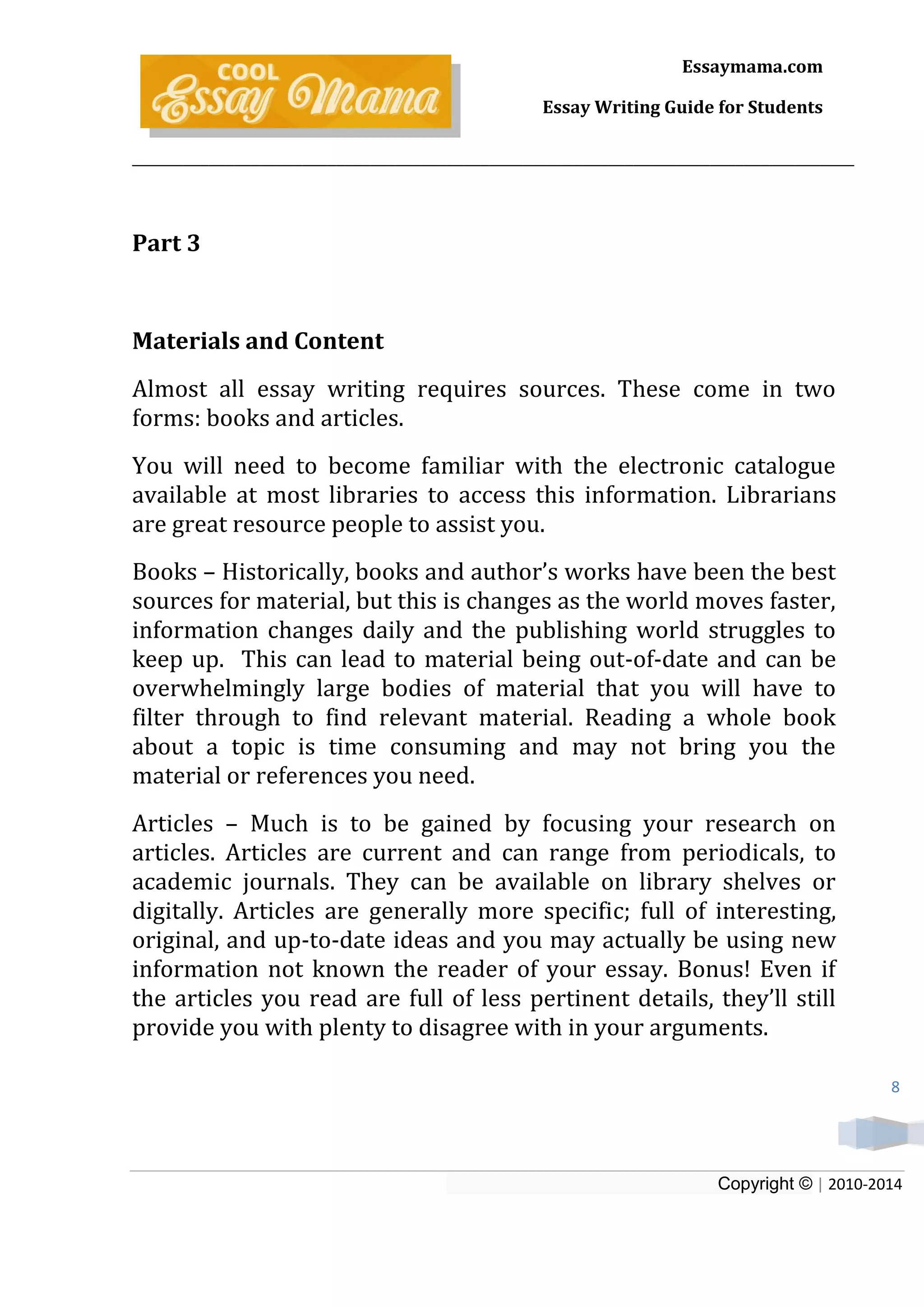 Essay writing guide | PDF