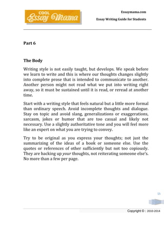 Essay writing guide | PDF | Homework and Study | Education