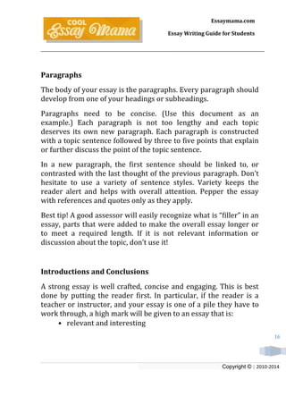 Essay writing guide | PDF | Homework and Study | Education