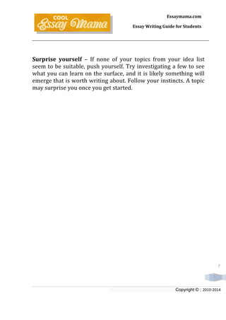 Essay writing guide | PDF | Homework and Study | Education