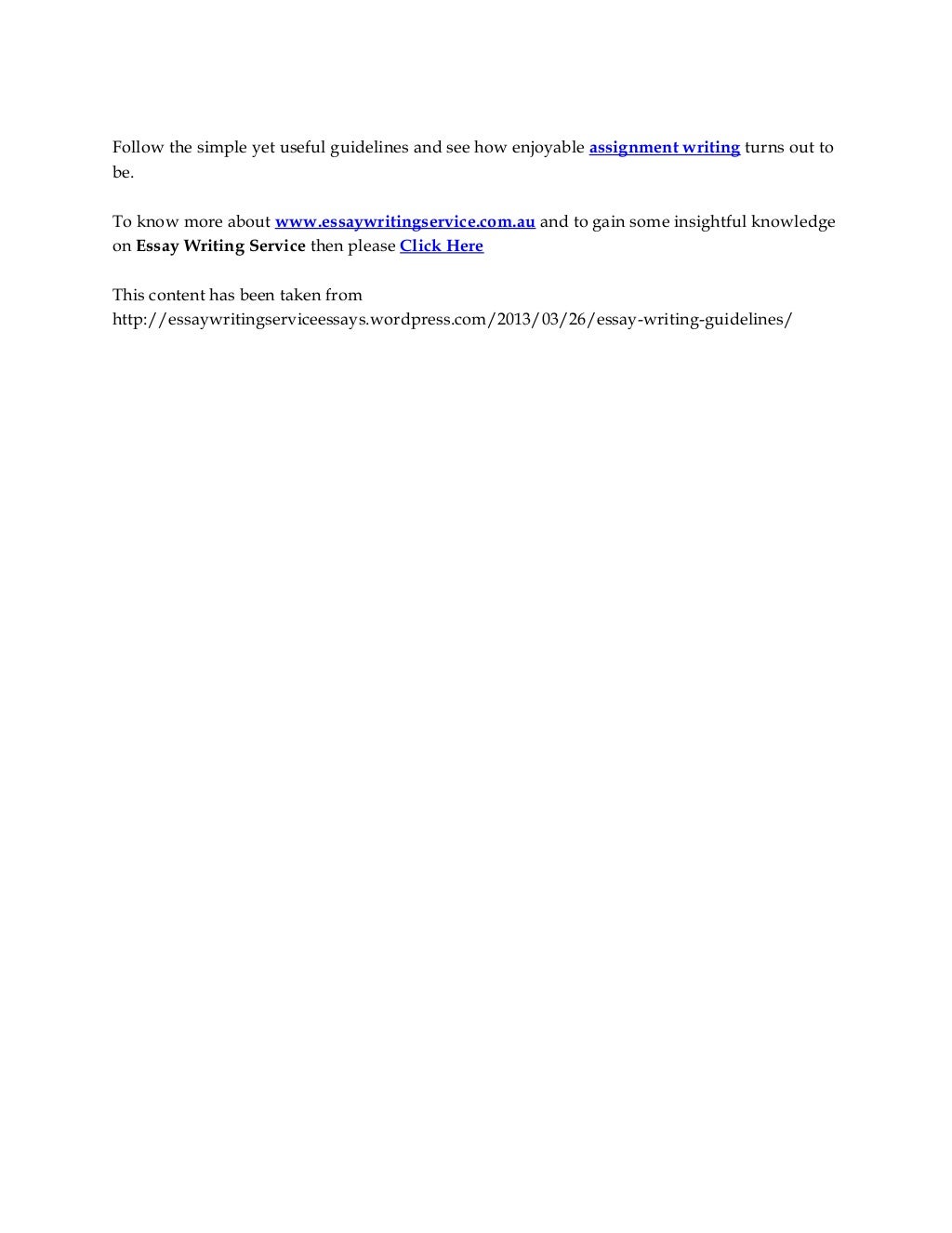 Essay Writing Guidelines Essay Writing Guidelines