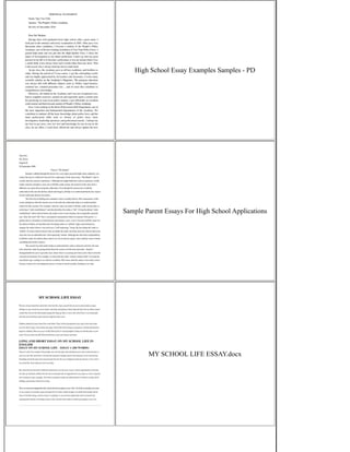 Essay Writing High School | PDF