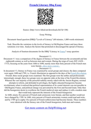 Essay Writing In French | PDF