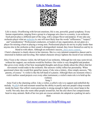 Essay Writing Music | PDF