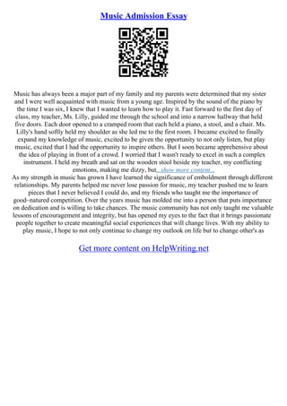 Essay Writing Music | PDF