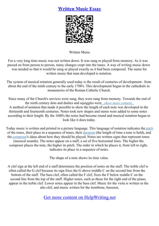 Essay Writing Music | PDF