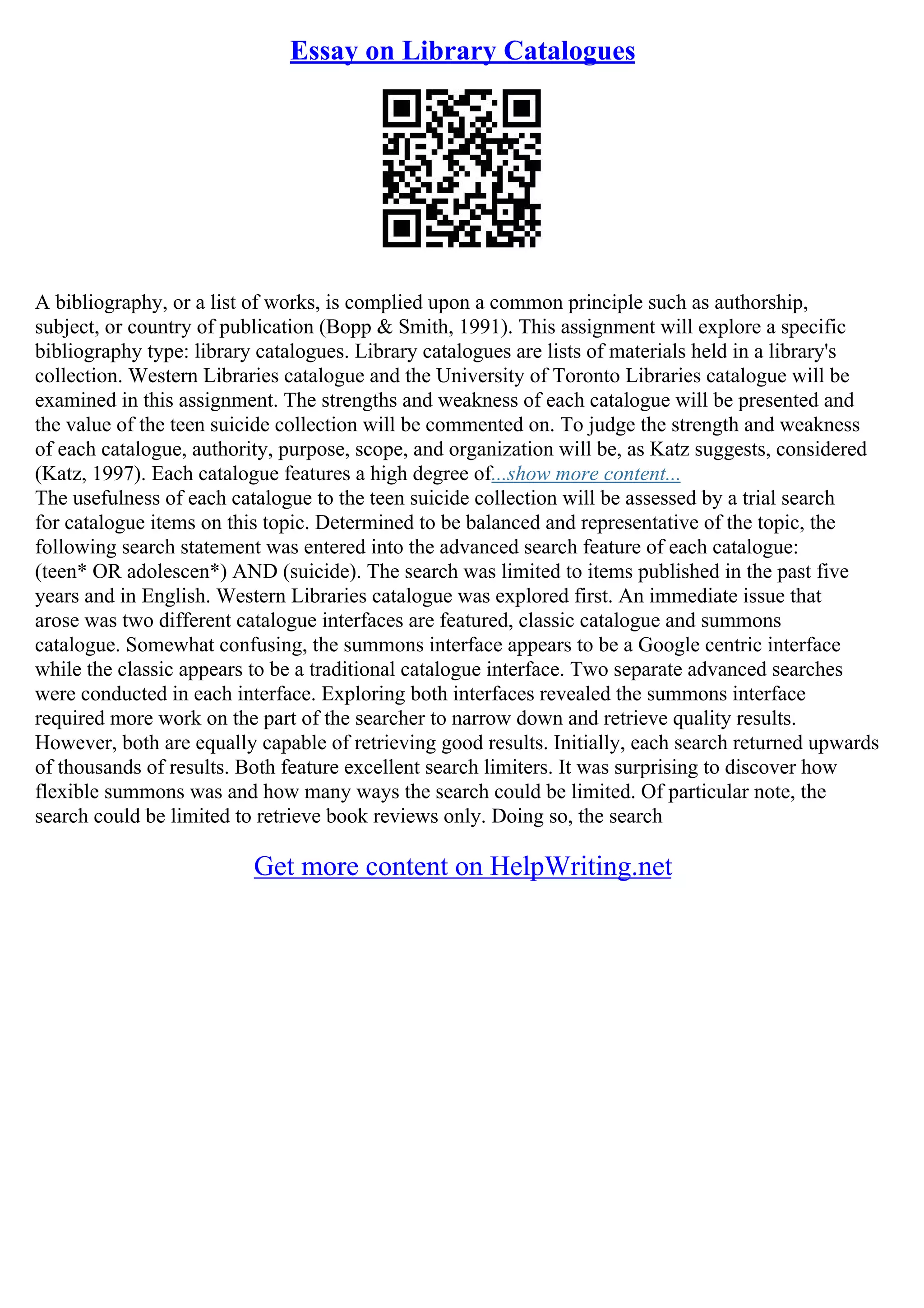 Essay Writing On Library | PDF