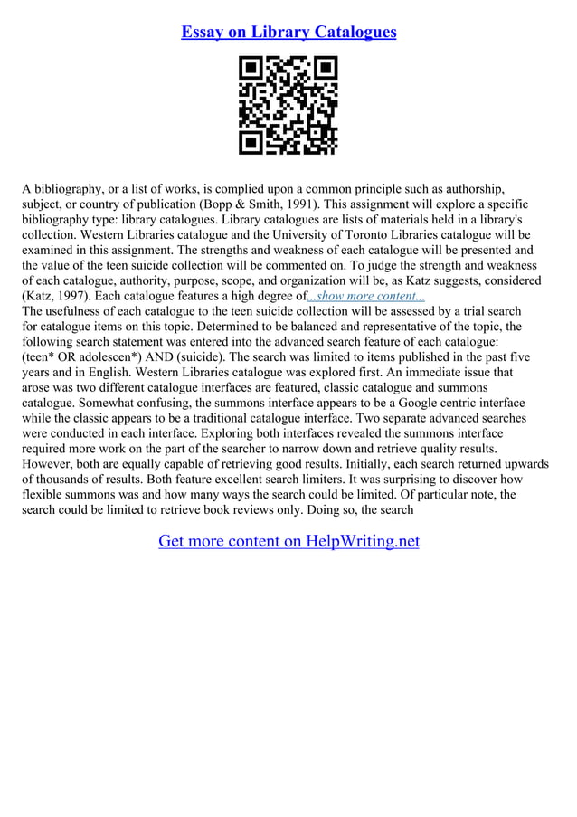 Essay Writing On Library | PDF