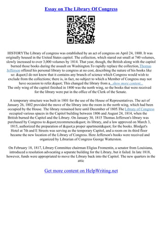 Essay Writing On Library | PDF