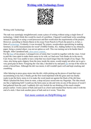 Essay Writing On Technology | PDF