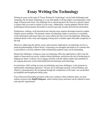 Essay Writing On Technology.pdf