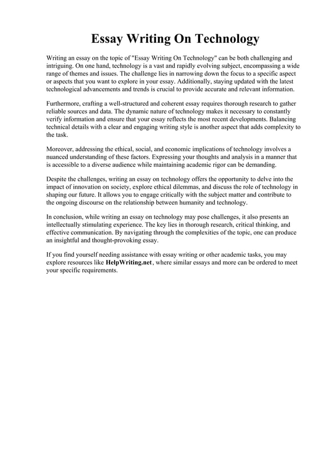 Essay Writing On Technology.pdf