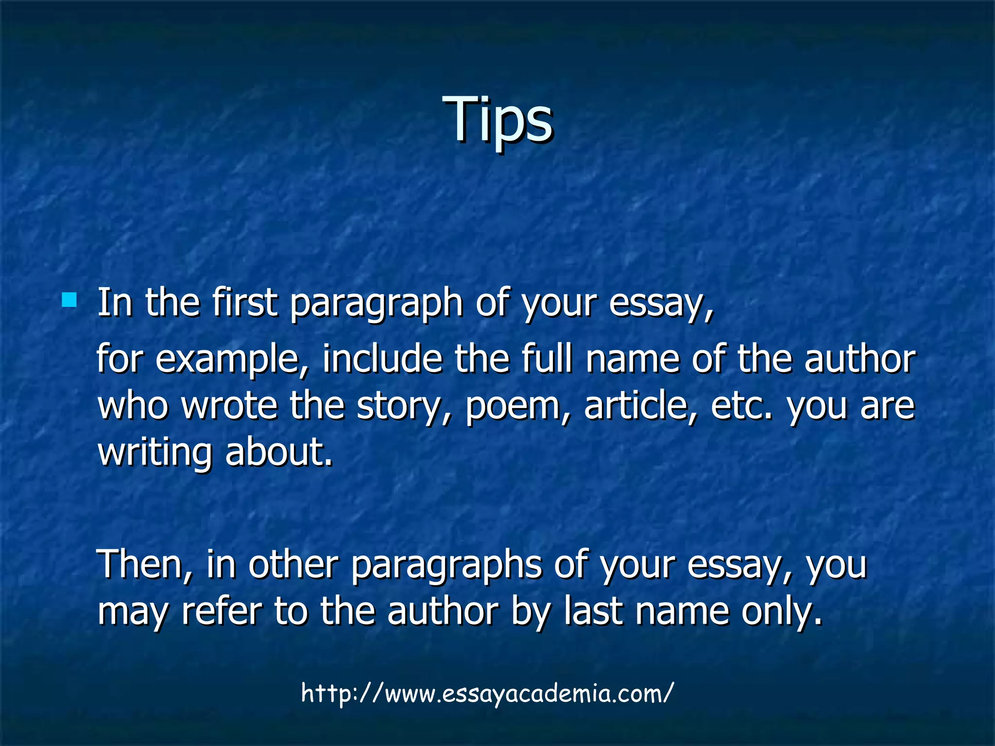 Essay Writing Tips | PPT