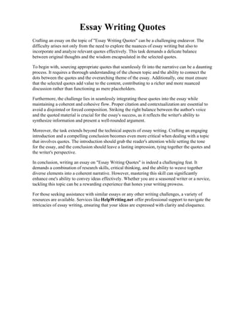 Essay Writing Quotes | PDF