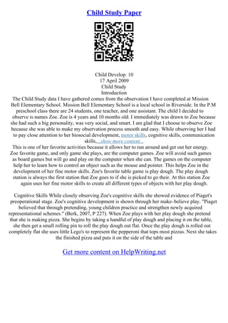 Child Writing Samples