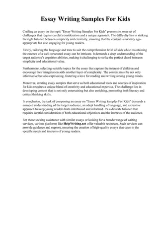 Essay Writing Samples For Kids.pdf