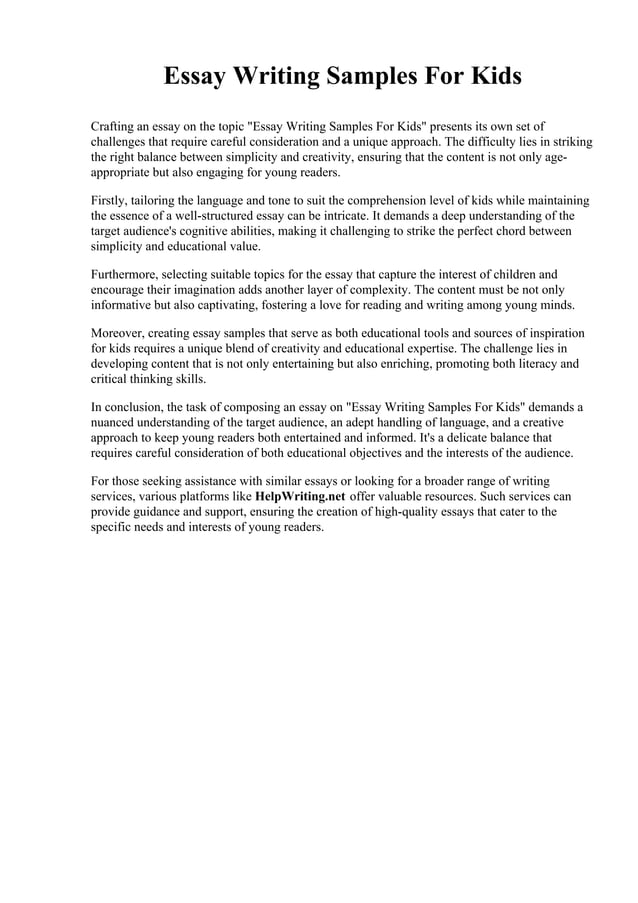 Essay Writing Samples For Kids.pdf