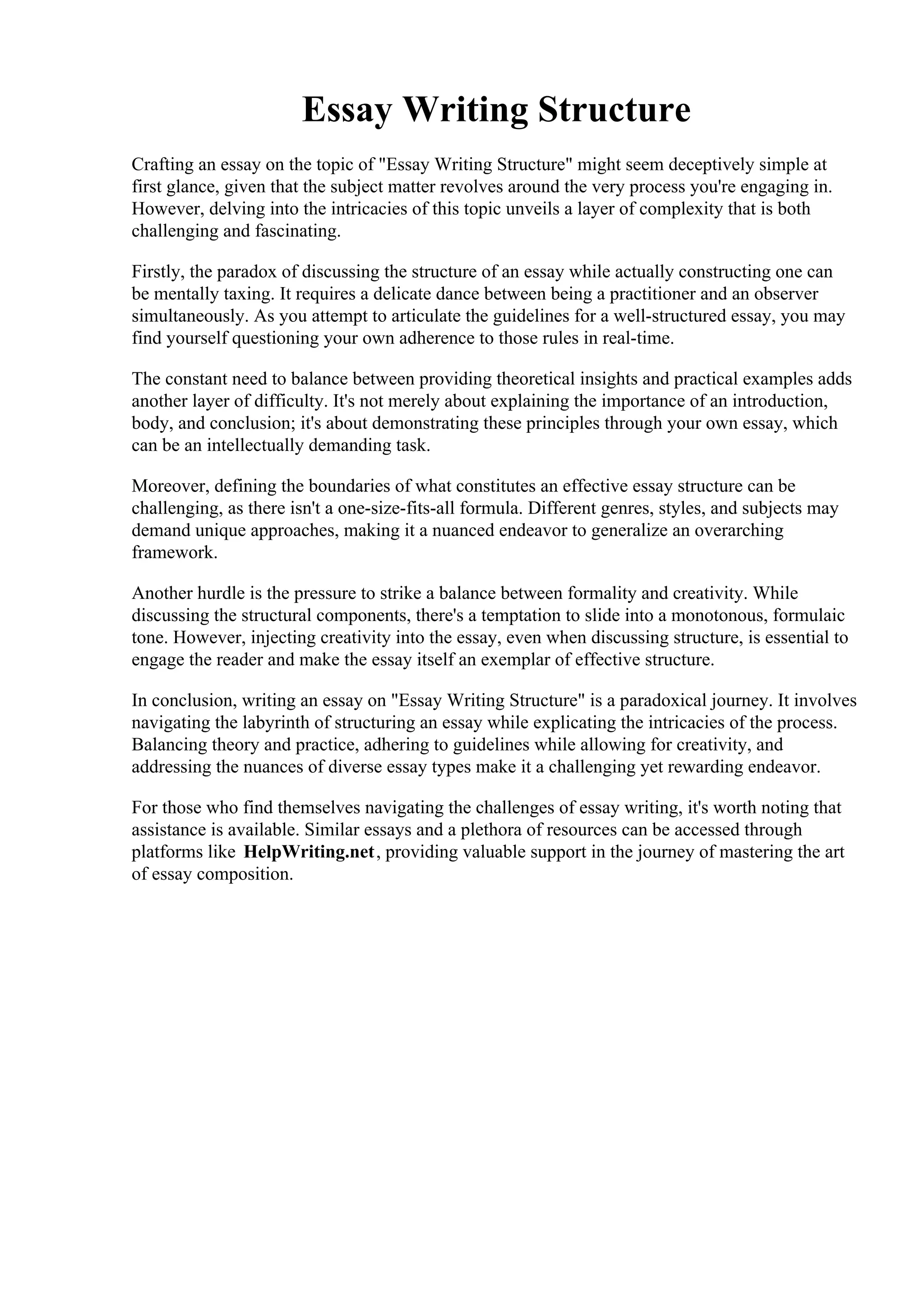 Essay Writing Structure. Argumentative essay structure sample. How to ...