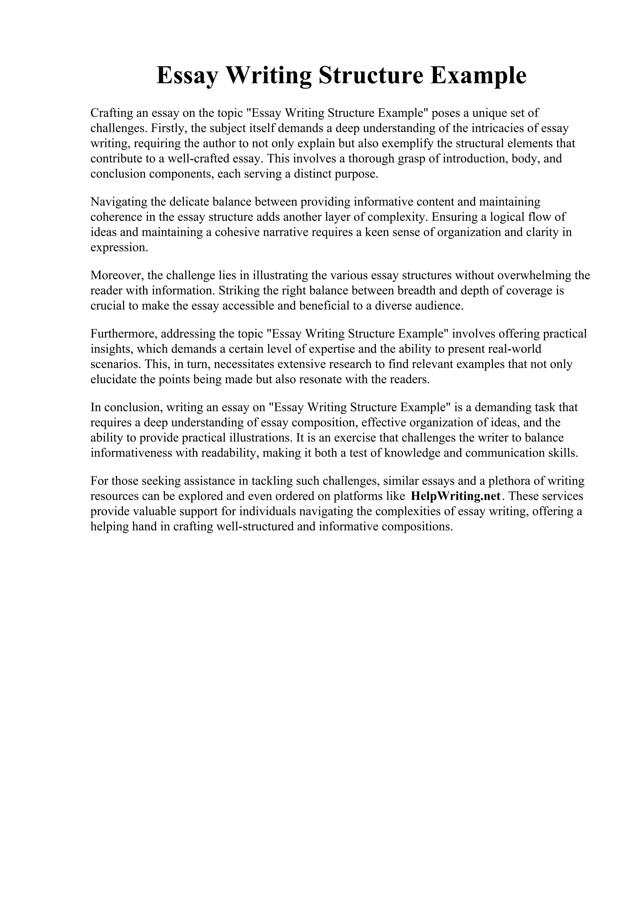 Essay Writing Structure Example | PDF