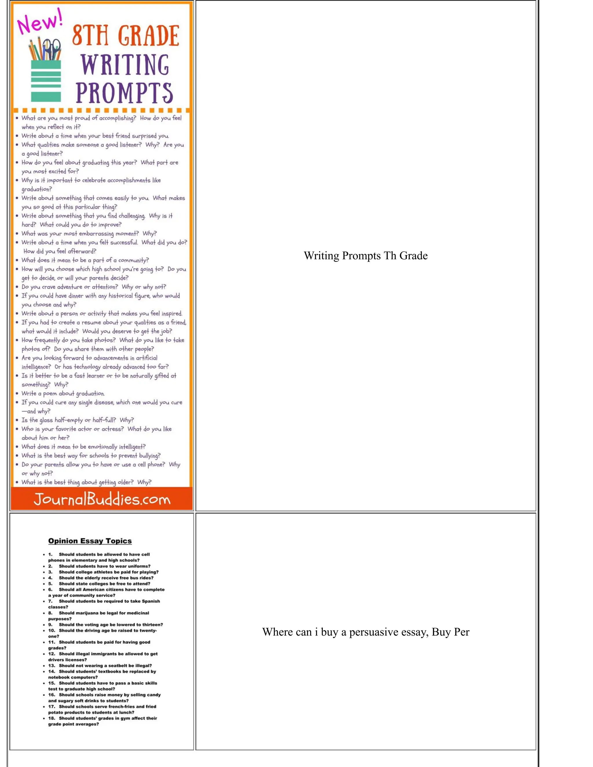 Essay Writing Topics For Grade 8 | PDF