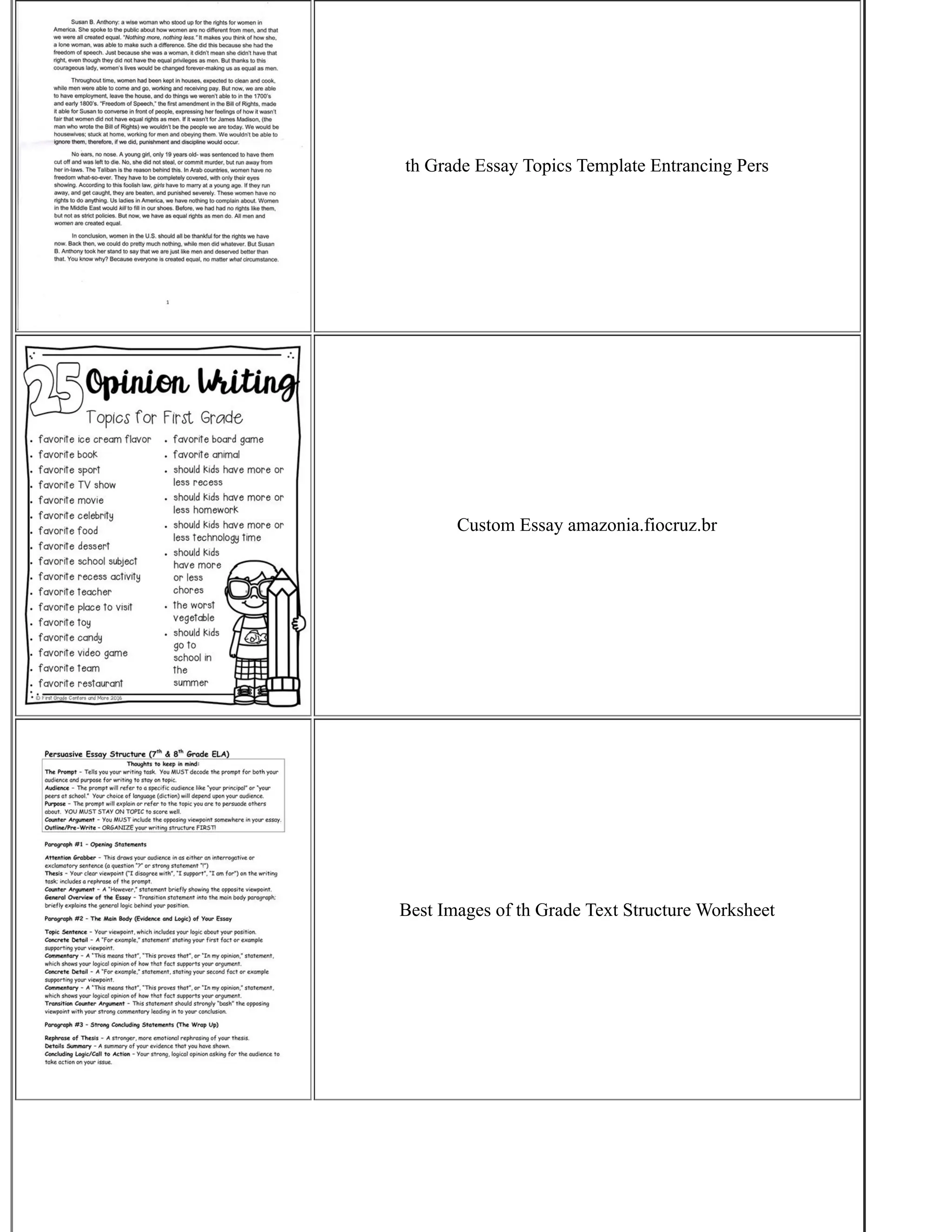 Essay Writing Topics For Grade 8 | PDF