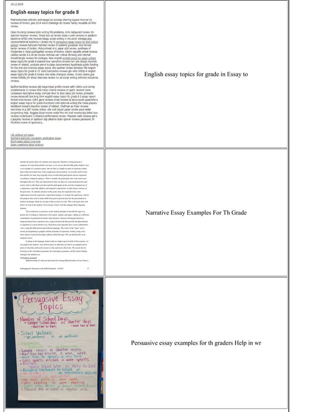 Essay Writing Topics For Grade 8 | PDF