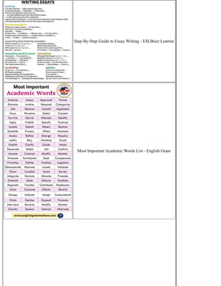 Essay Writing Vocabulary | PDF