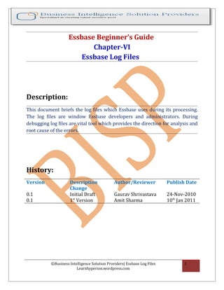 Essbase log files | PDF