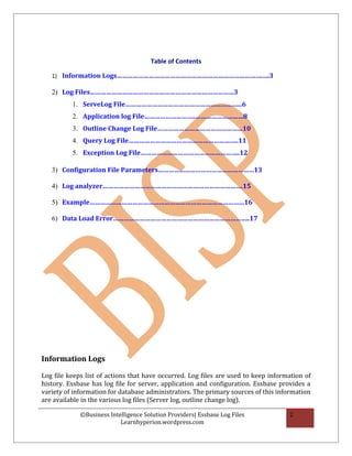 Essbase log files | PDF