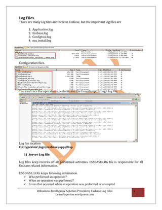 Essbase log files | PDF