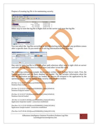 Essbase log files | PDF