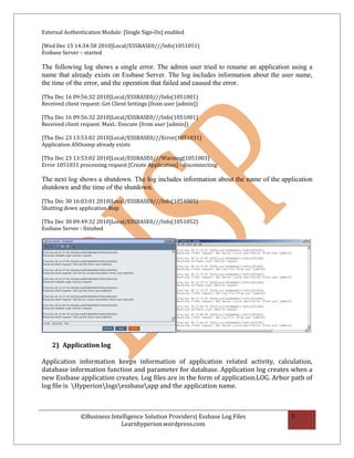 Essbase log files | PDF