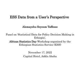 ESS Data from a Users Perspective | PPTX