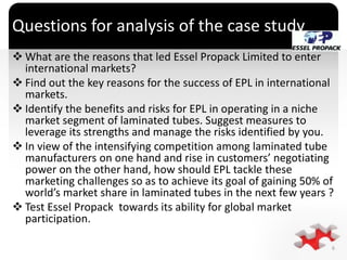 Essel propack - International Marketing Managment | PPT