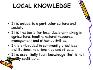 Essence Of Local Knowledge | PPT