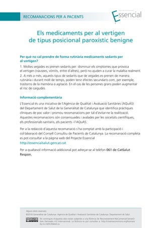 Els medicaments per al vertigen de tipus posicional paroxístic benigne ...