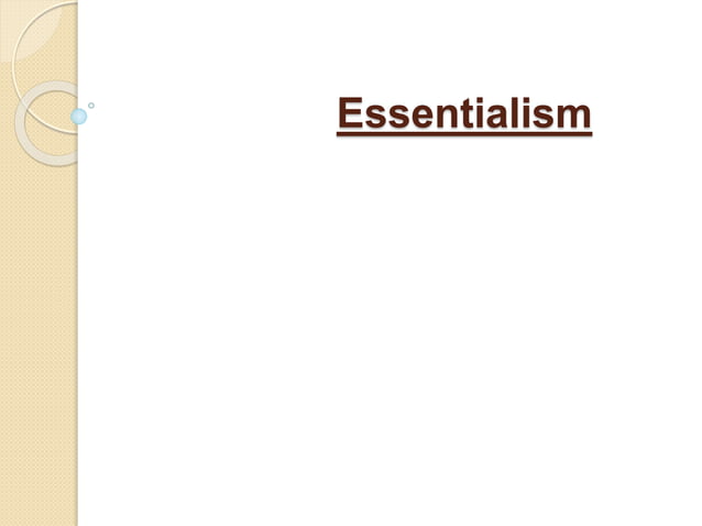 Essentialism | PPTX
