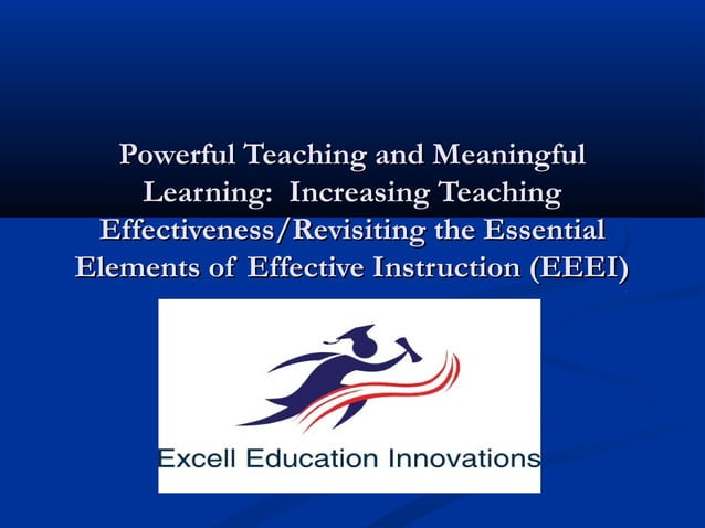 Essential elements of effective instruction ppt | PPT