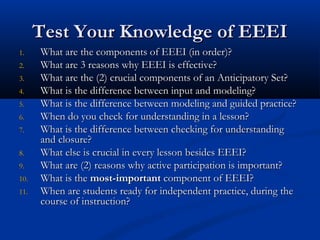 Essential elements of effective instruction ppt | PPT