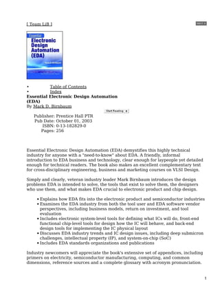 Essential Electronic Design Automation (EDA) | PDF