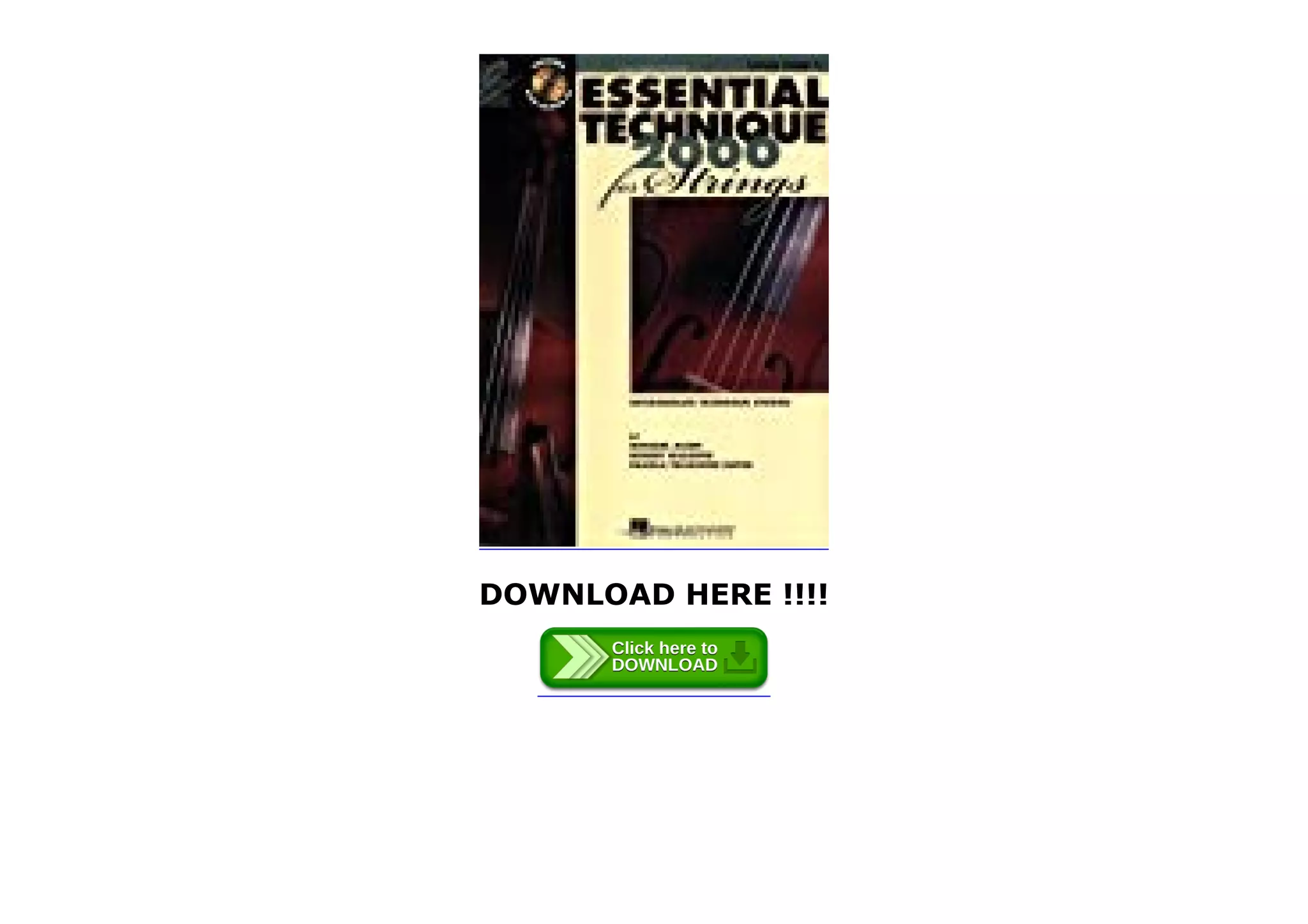 [EXCLUSIVE]Essential Technique for Strings (Essential Elements Book 3 ...
