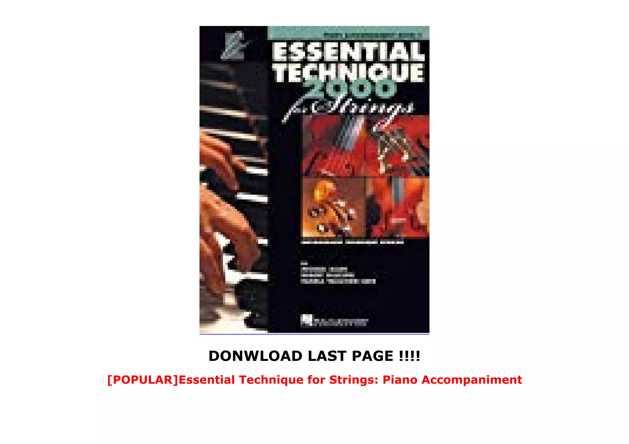 [POPULAR]Essential Technique for Strings: Piano Accompaniment | PPT
