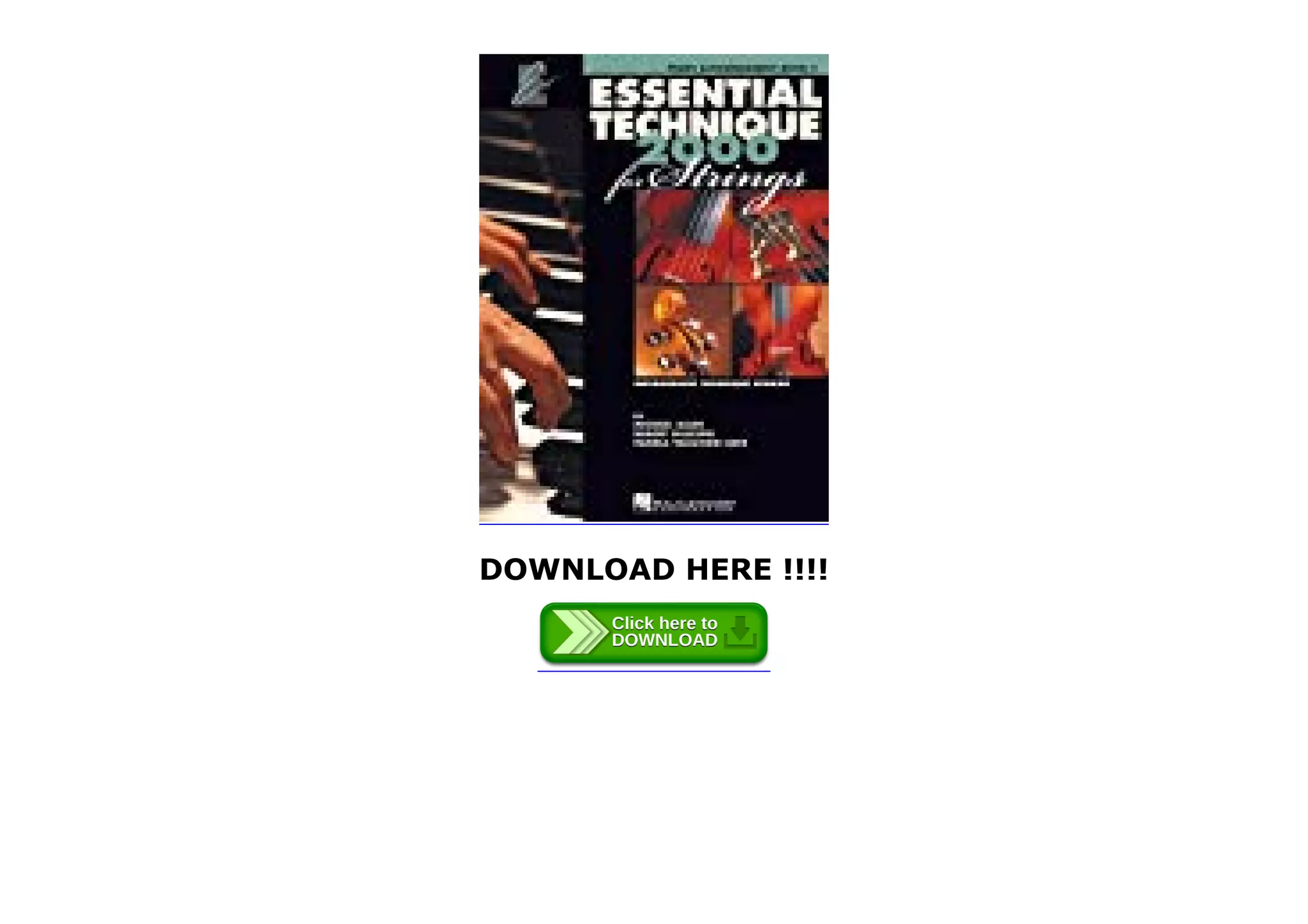 [POPULAR]Essential Technique for Strings: Piano Accompaniment | PPT
