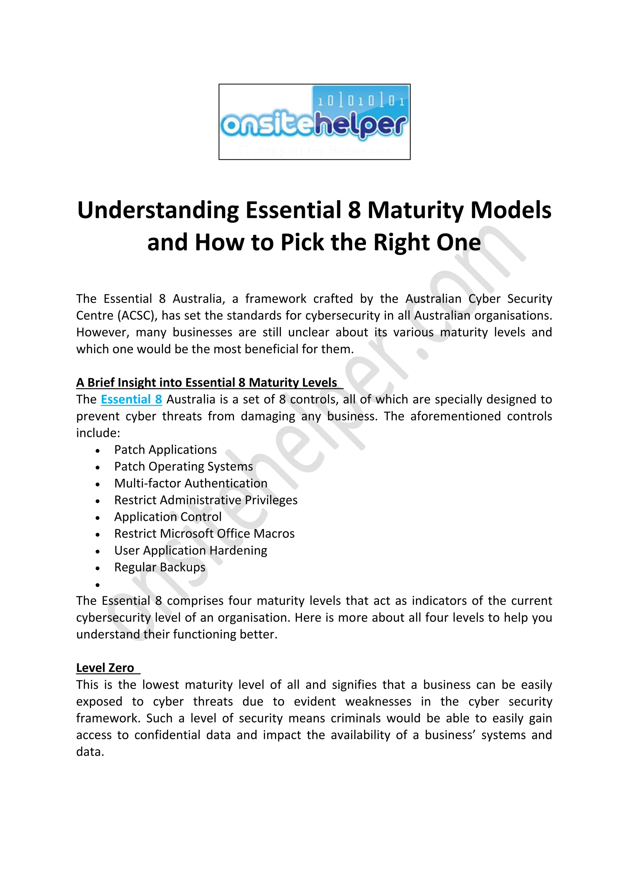Understanding Essential 8 Maturity Models and How to Pick the Right One ...