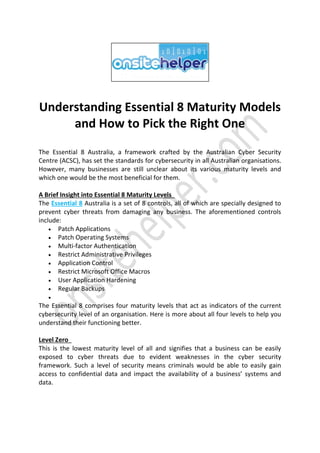 Understanding Essential 8 Maturity Models and How to Pick the Right One ...