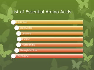 Essential amino acids | PPTX