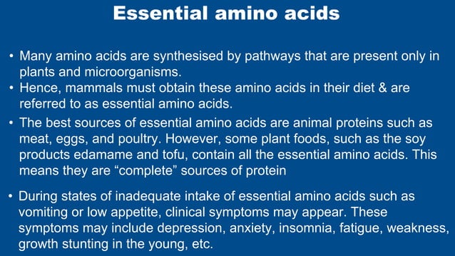 Essential amino acids - Biochemistry………. | PPTX | Endocrine and ...